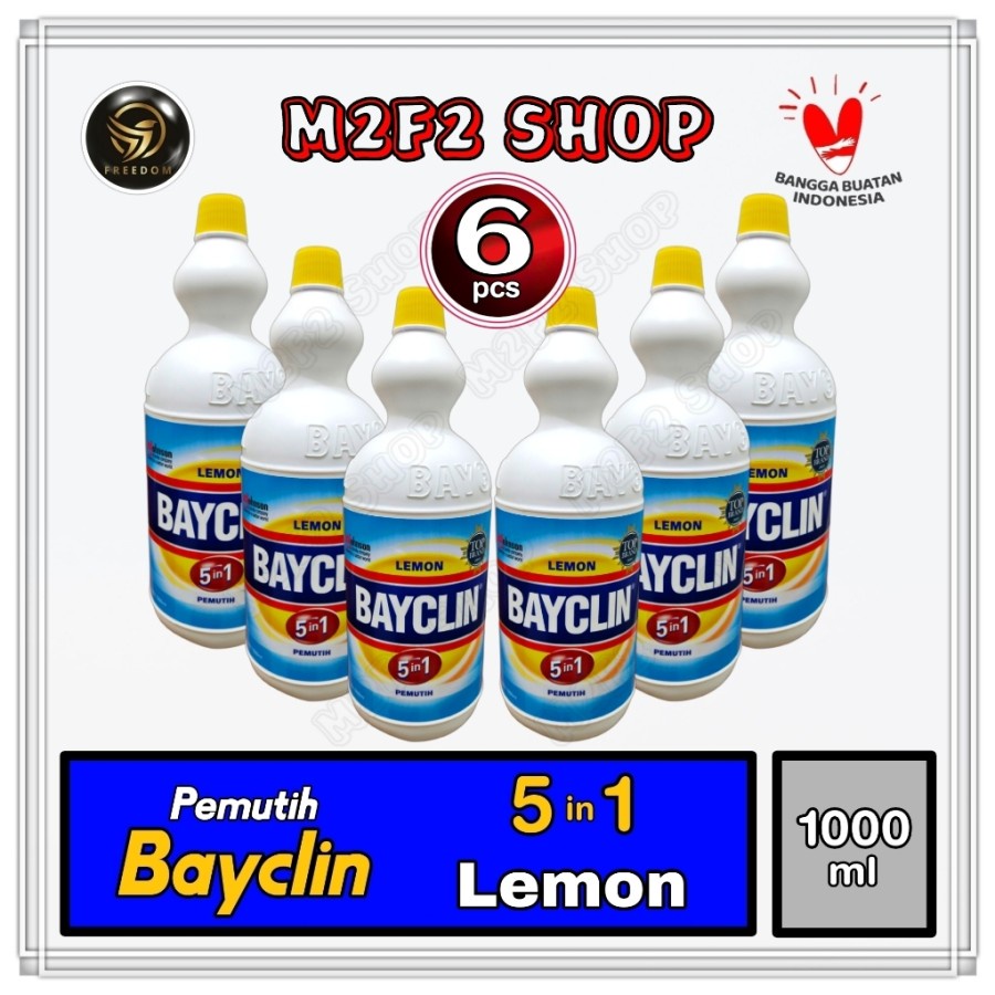 Jual Pemutih Pakaian Bayclin 5in1 Lemon - 1000 ml | 1 Liter (Kemasan 6 ...