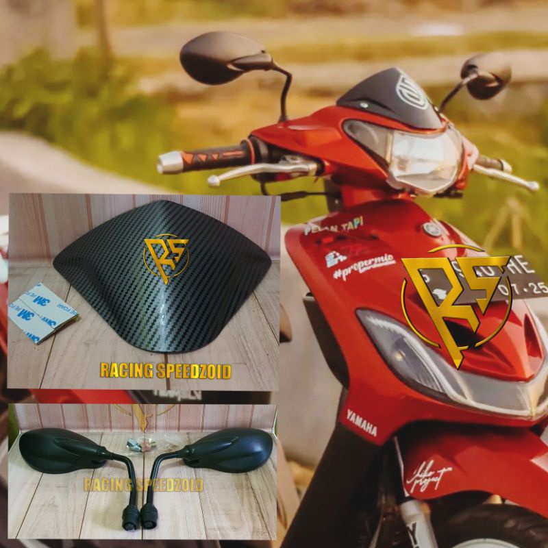 Jual VISOR CARBON & SPION X1 YAMAHA MIO SMILE MIO SPORTY | Shopee Indonesia