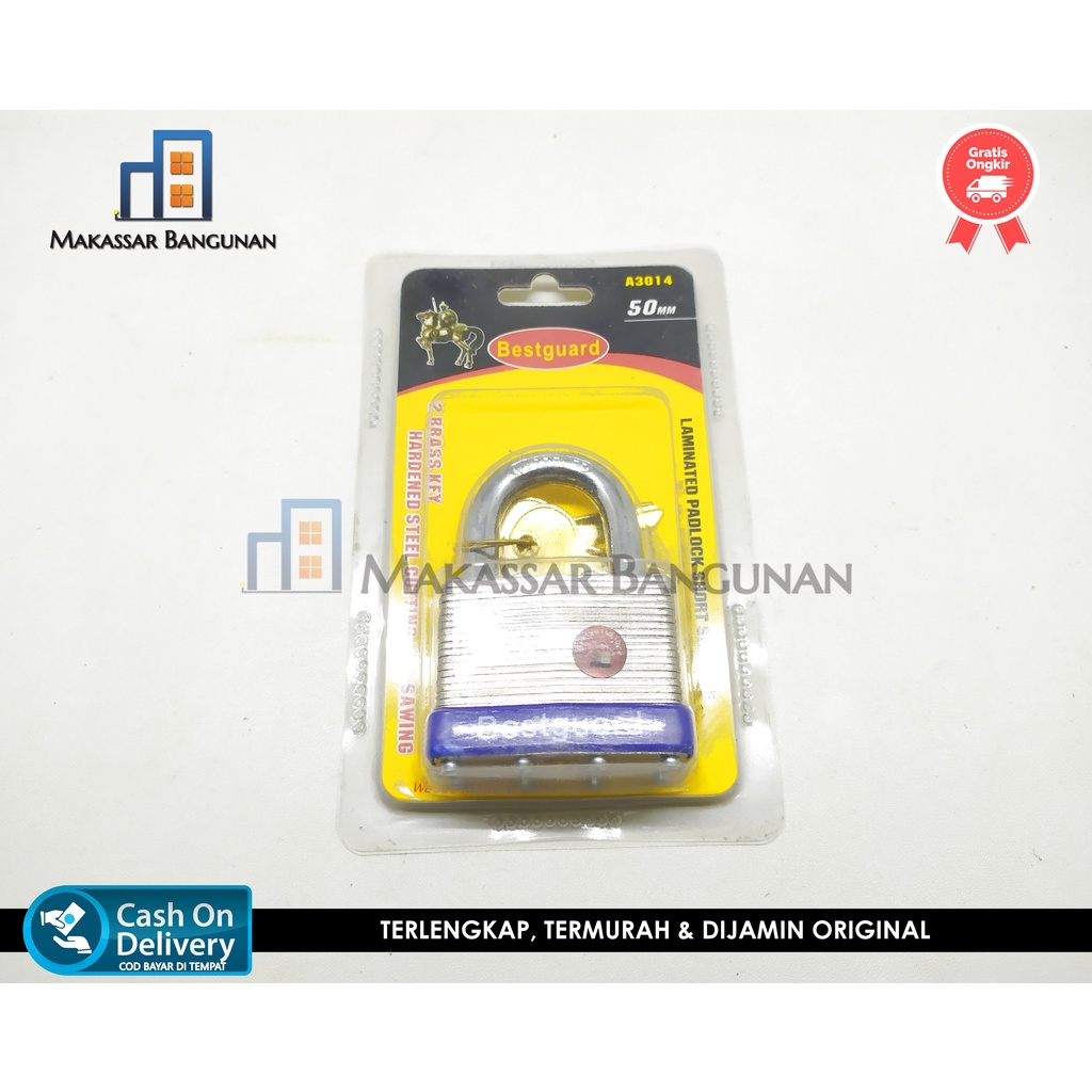 Jual BESTGUARD Gembok Putih Laminated Pendek 50 mm | Shopee Indonesia
