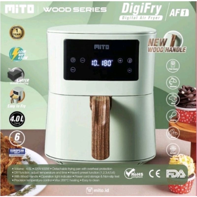 Jual MITO AF1 Digital Air Fryer 4 Liter Low Watt - AirFryer DigiFry AF1 ...