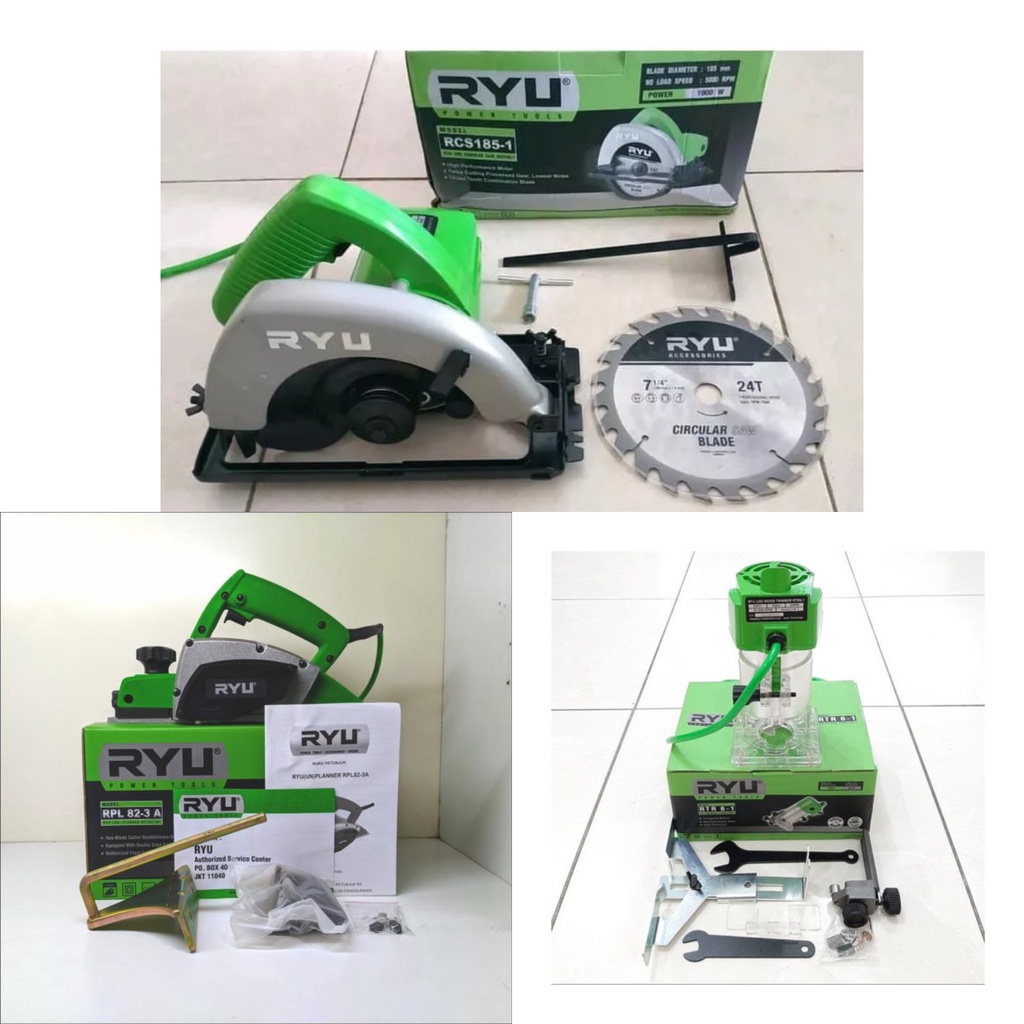 Jual PROMO SALE Ryu Paket 6 Item Power Tools Mesin Bor+Mesin Serut Kayu ...