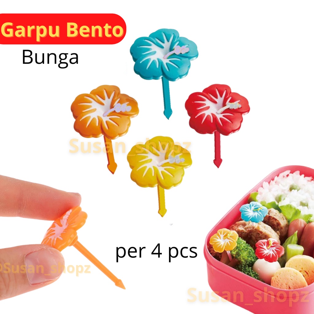 Jual Garpu Tusukan Bento Bunga Warna warni | Shopee Indonesia