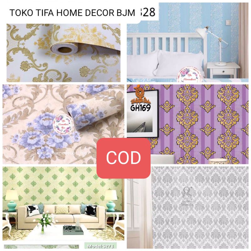 Jual WALLPAPER STICKER DINDING MOTIF BATIK / WALLSTICKER TERMURAH | Shopee Indonesia