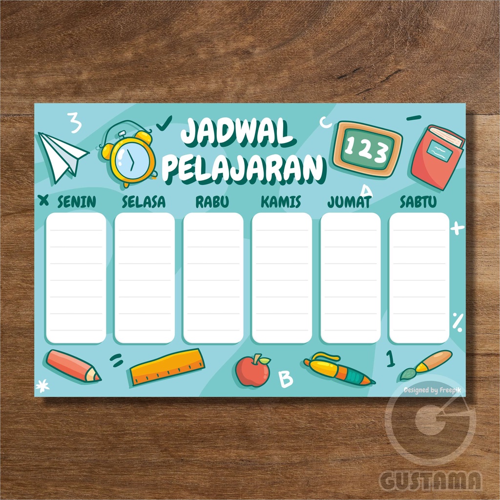 Jual Poster Jadwal Piket Kelas, Jadwal Pelajaran Wipe and Clean A3 ...