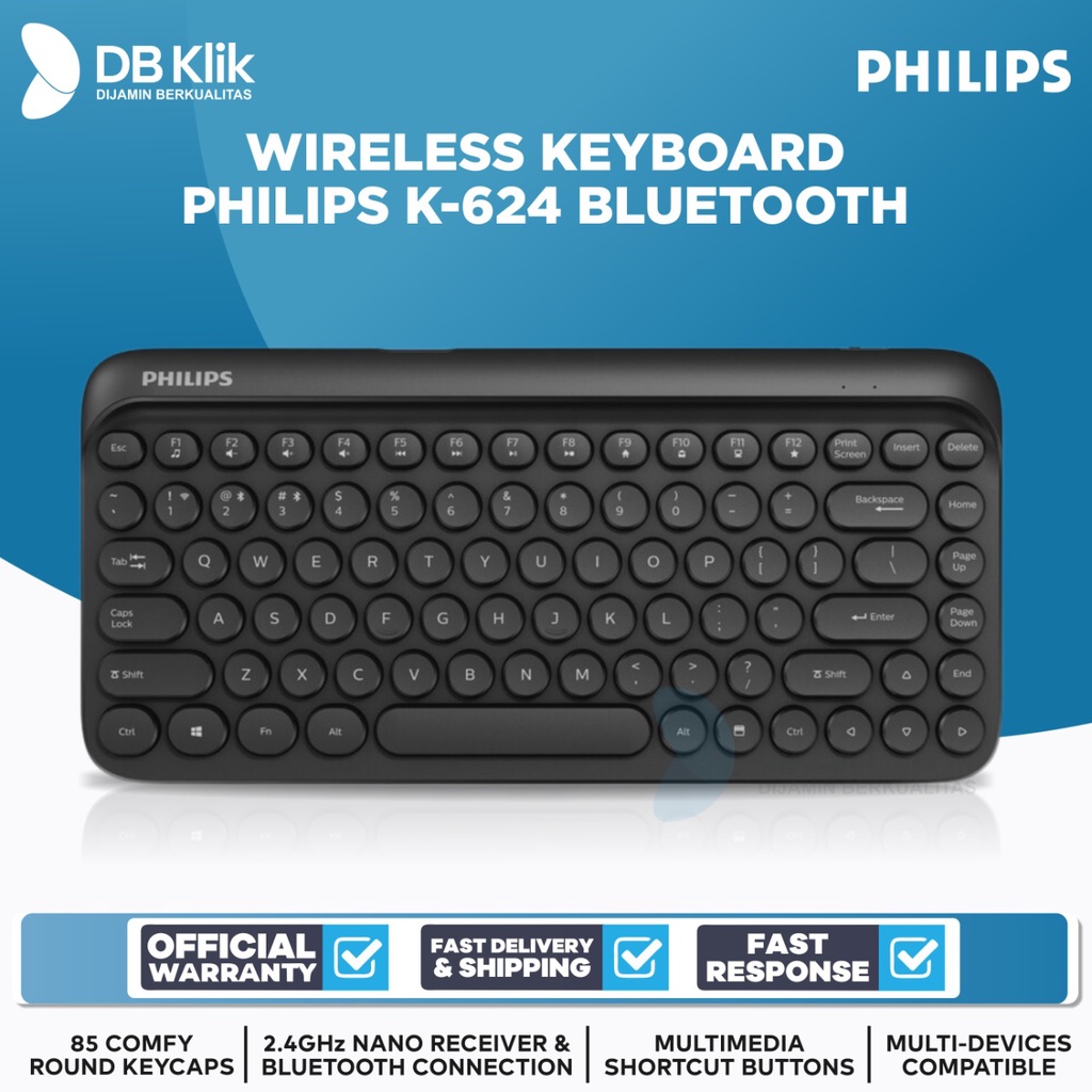 Jual Keyboard Philips K-624 Bluetooth Wireless Dual Mode - PHILIPS K624 | Shopee Indonesia