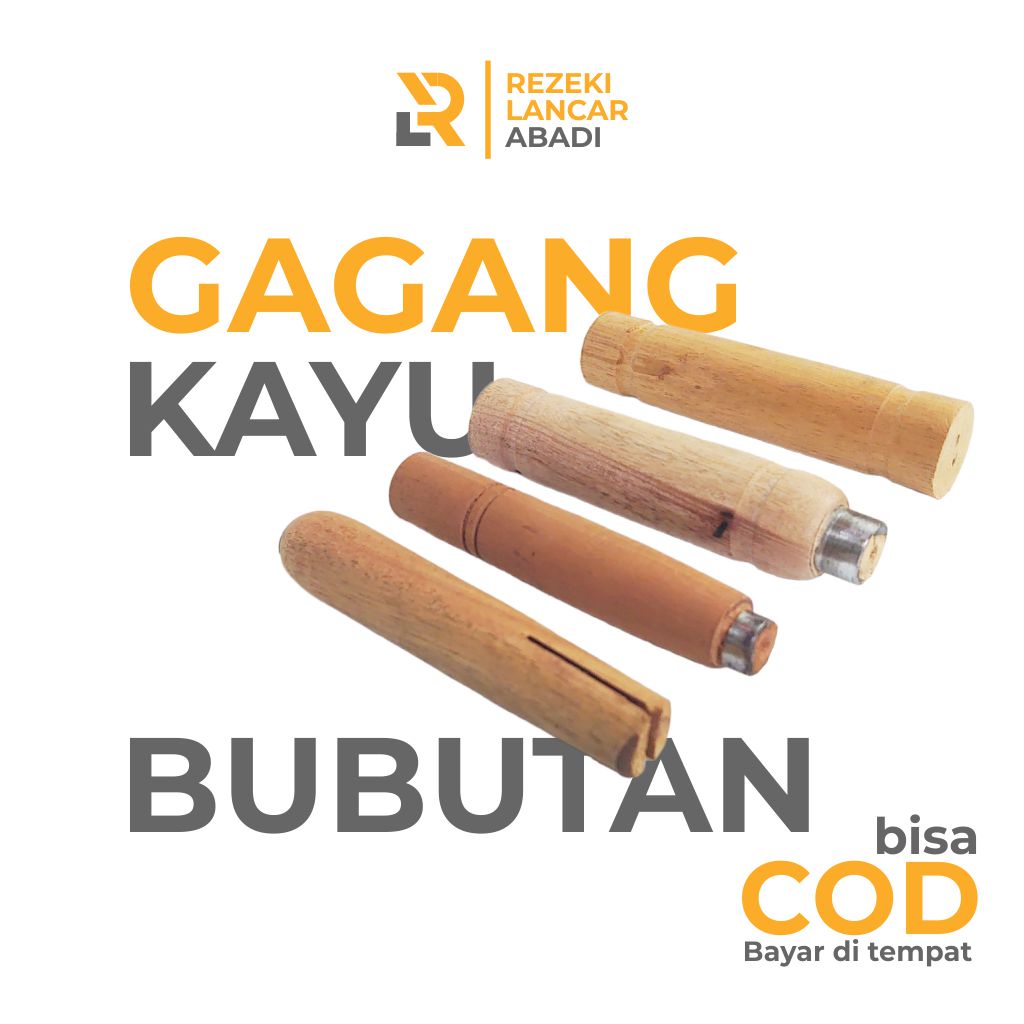 Jual TANGKAI BAHAN KAYU / GAGANG KAYU / PEGANGAN KAYU BUBUTAN DENGAN 4 ...