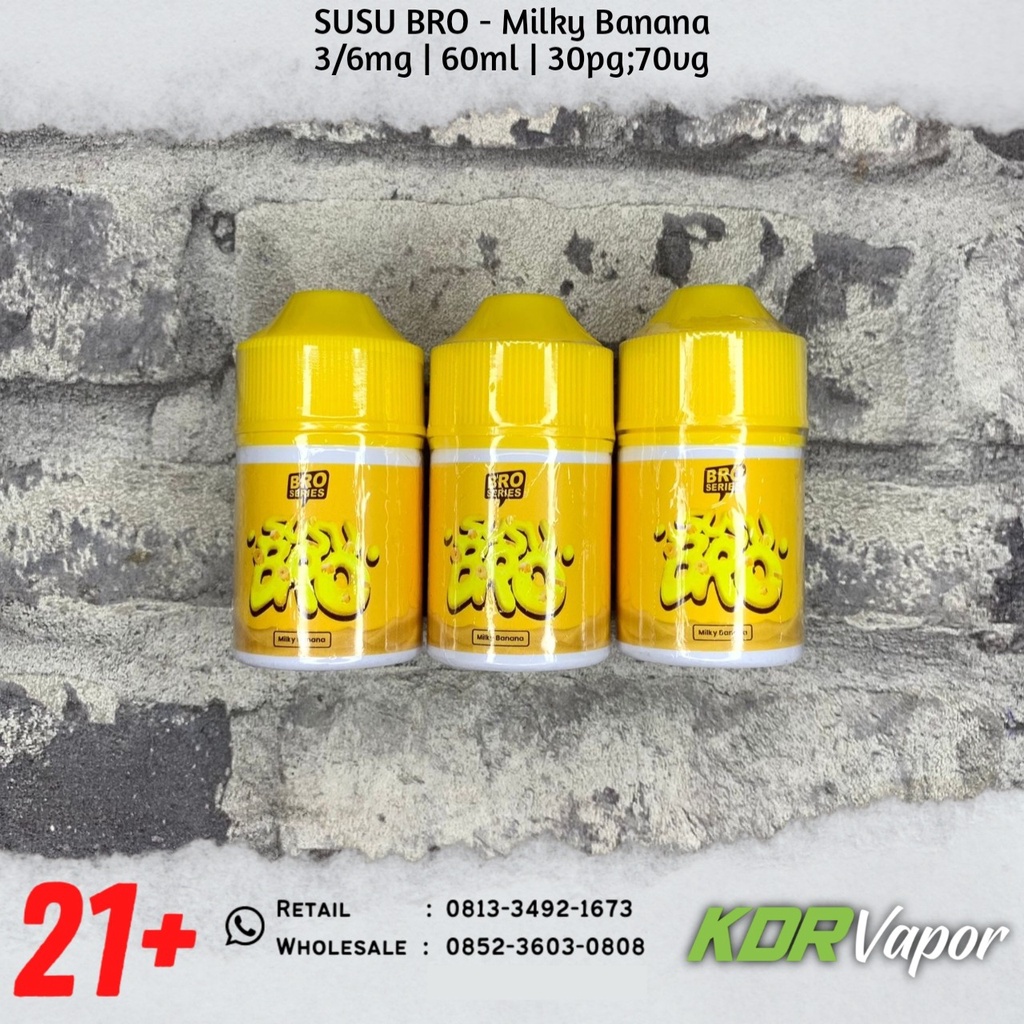 Jual Susu Bro Milky Banana 60ML 3MG 6MG Cukai 2022 by JVS x Hero57 ...