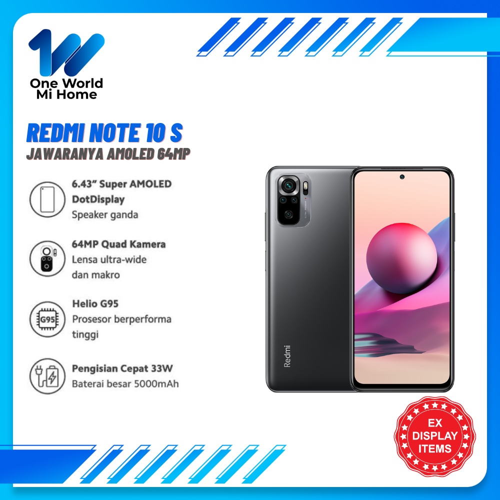 Jual EX DISPLAY/DEMO Redmi Note 10S (6+64GB) & (8+128GB) HP ONLY ...