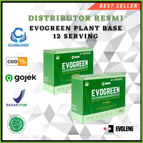 Jual EVOLENE EVOGREEN 1 Box Isi 12 Sachet 384 Gram VEGAN PROTEIN Plant ...