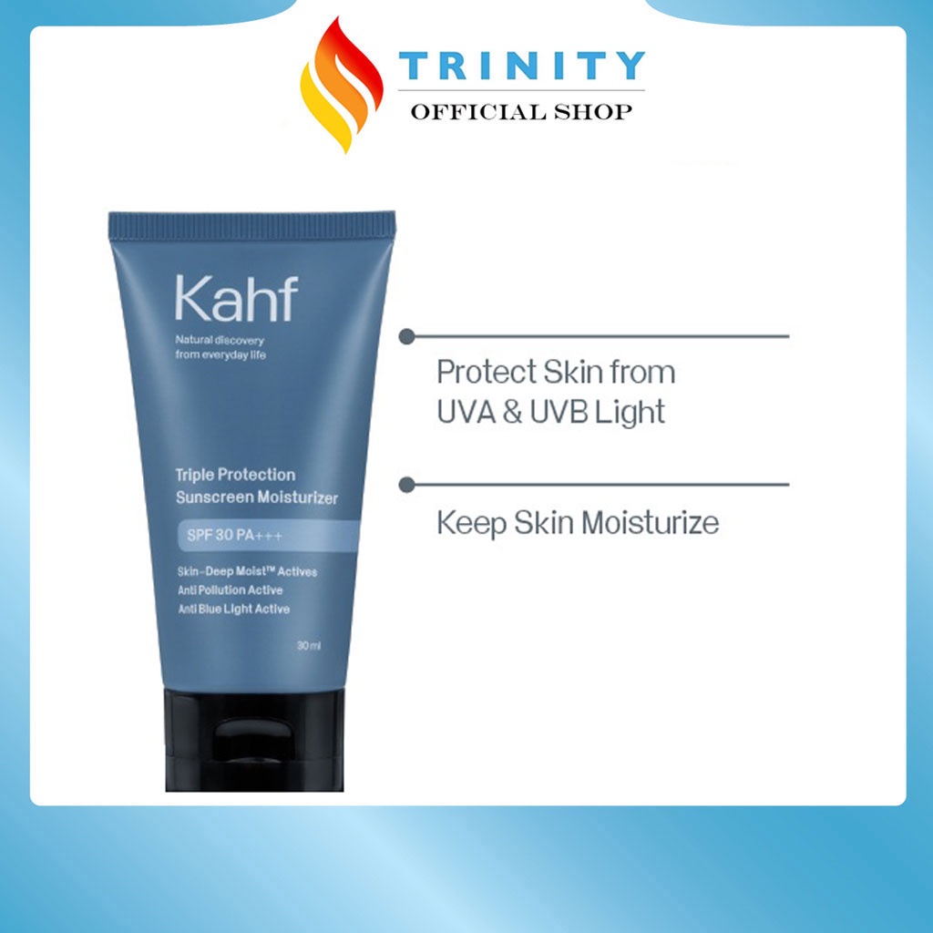Jual Kahf Triple Protection Sunscreen Moisturizer SPF 30 PA+++ 30ml ...