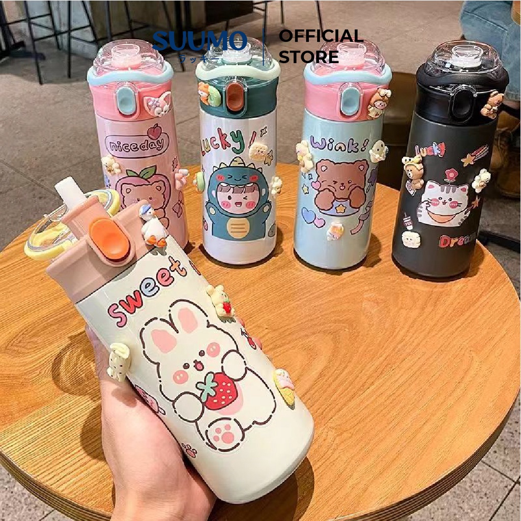 Jual Suumo Tumbler Termos Stainless Steel Kreatif Penutup Bouncing ...