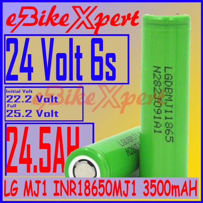 Jual Custom Baterai Lithium-Ion 24 Volt 6s 22.2 Volt Cell LG 18650-MJ1 ...