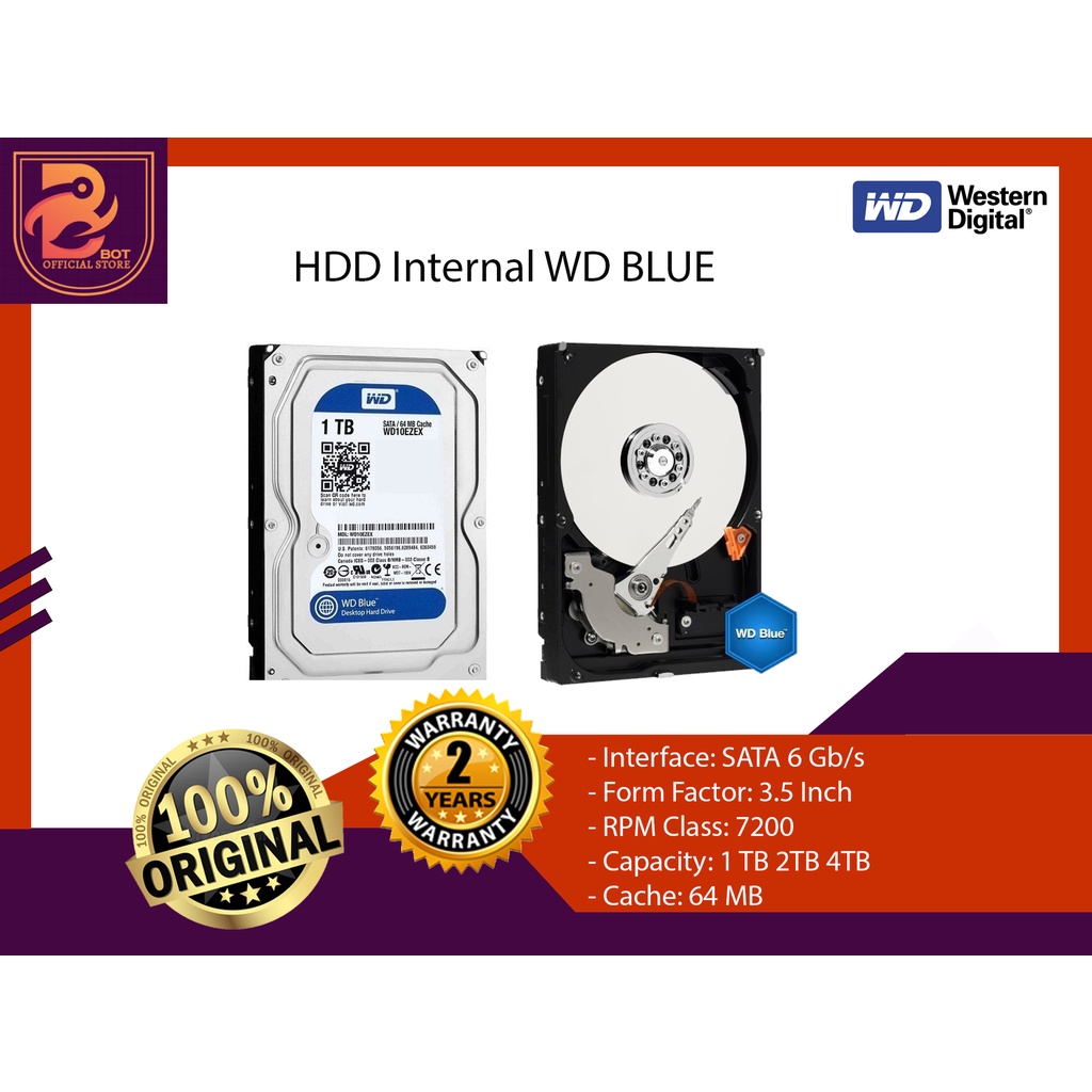 Jual WD Caviar Blue 1TB 2TB 4TB - HD HDD Hardisk Internal 3.5" For PC ...