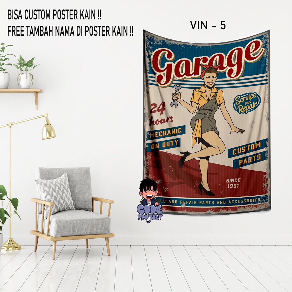 Jual POSTER KAIN RETRO VINTAGE - RETRO - hiasan dinding vintage ...