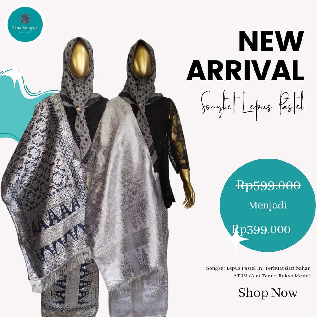 Jual Songket Lepus Pastel Silver Khas Palembang - Tina Songket | Shopee Indonesia