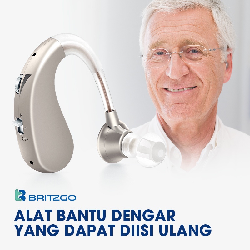 Jual Britzgo Alat Bantu Dengar asli rechargeable digital alat pendengaran telinga orang tua ...