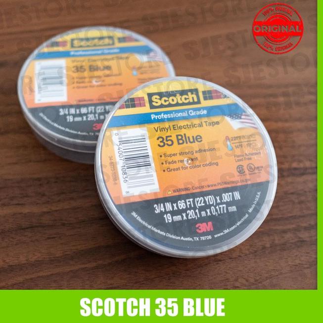 Jual Isolasi Listrik 3M Scotch 35 Vinyl Electrical Tape Biru | Shopee ...