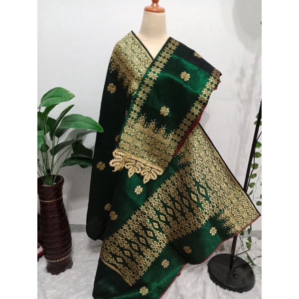 Jual songket silungkang full kristal premium ijo botol gold rendo koto ...