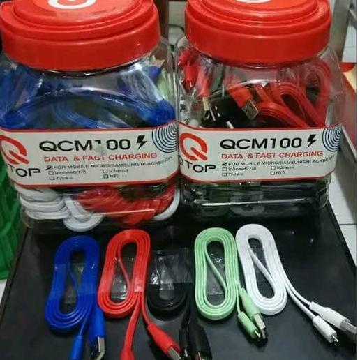 Jual Kabel Data Qtop Micro USB 1 Toples isi 50Pcs | Shopee Indonesia