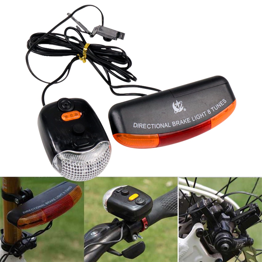 Jual Lampu Sepeda Rem Sein Kiri dan Kanan 7 LED dengan Klakson - HITAM ...
