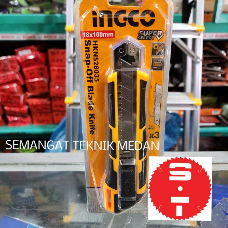 Jual PISAU CUTTER SNAP OFF BIG BLADE KNIFE SK5 BESAR 18MM INGCO ...