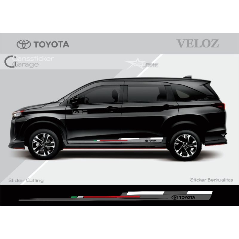 Jual sticker all new toyota veloz hitam sticker samping sticker custom ...
