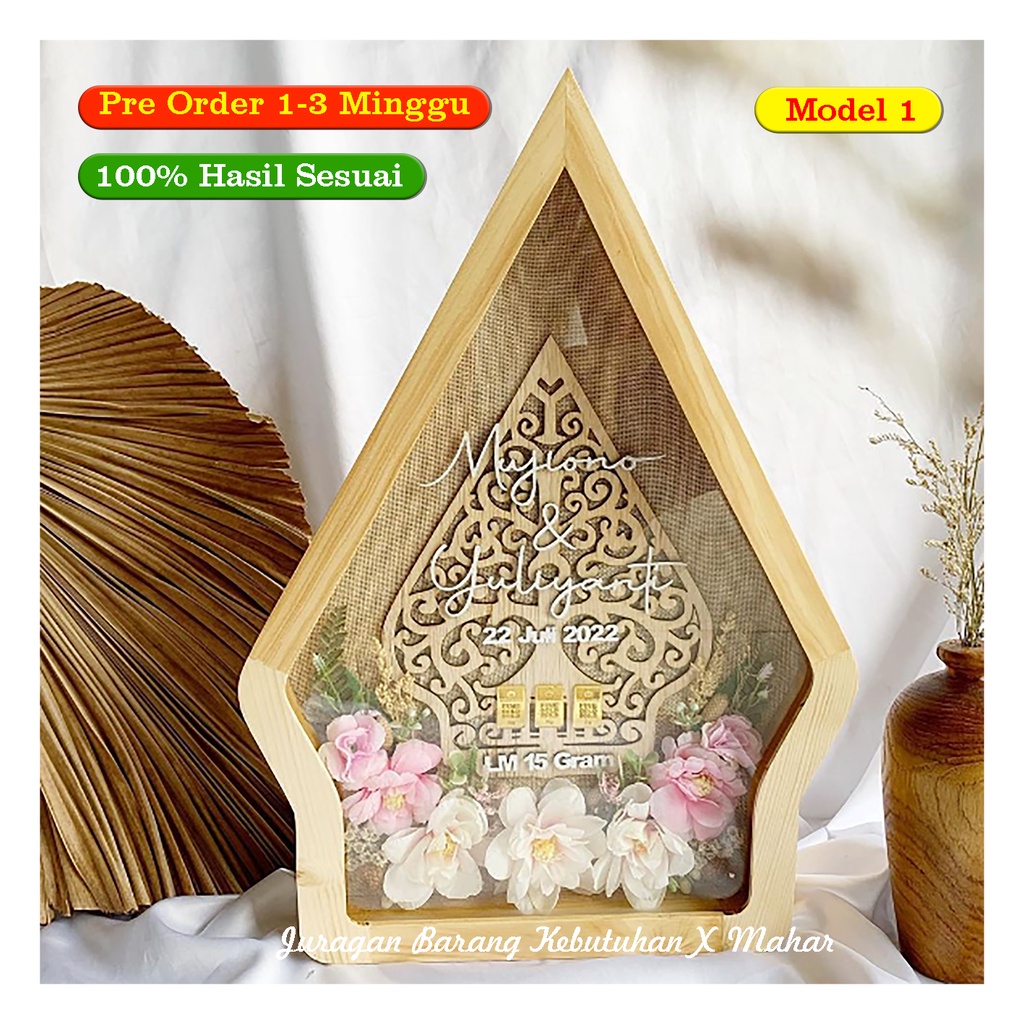 Jual Mahar Gunungan Wayang Jawa Cantik Model Kayu dan Bunga Replika ...