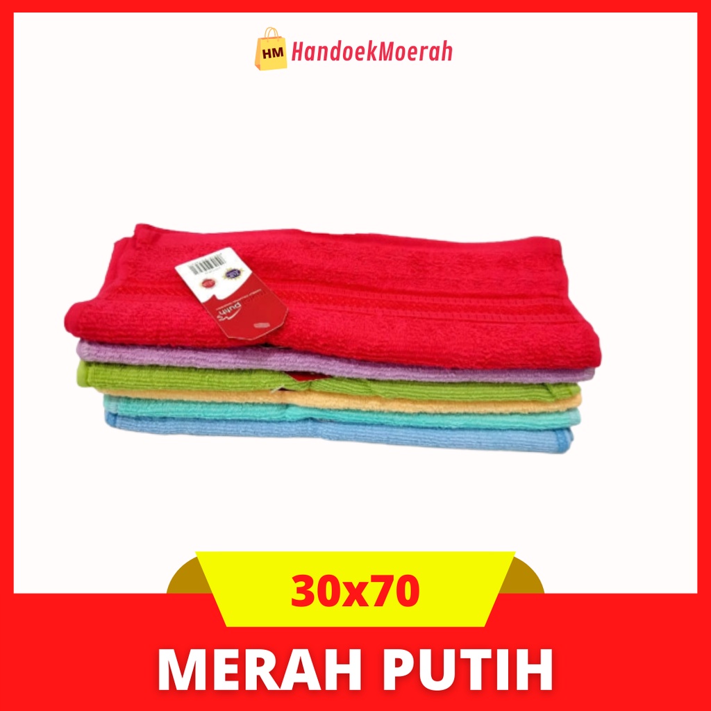 Jual Handuk Muka Murah / Face Towel Sport Merah Putih Polos 30x70 ...