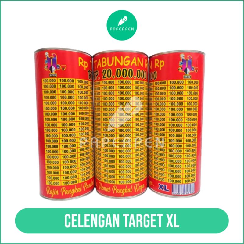 Jual Celengan Target Ukuran Lengkap XXL XL L S Celengan Tabung | Shopee ...