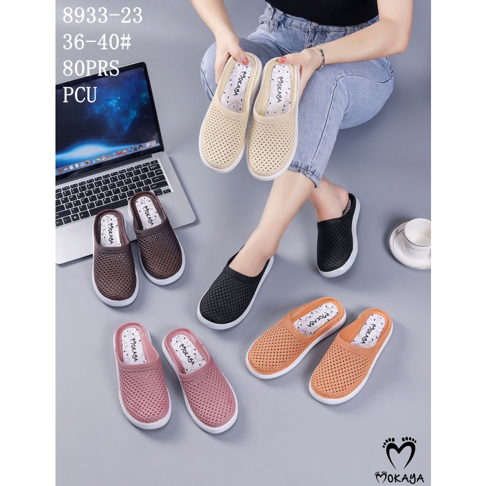Jual Sepatu Slop Jelly Karet Bakpao Wanita Motif Jaring Kecil Keren ...