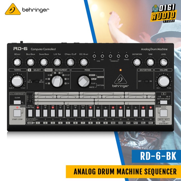 Jual Behringer Rd-6-Bk Analog Drum Machine - Sequencer & Distortion Effect #Original | Shopee ...