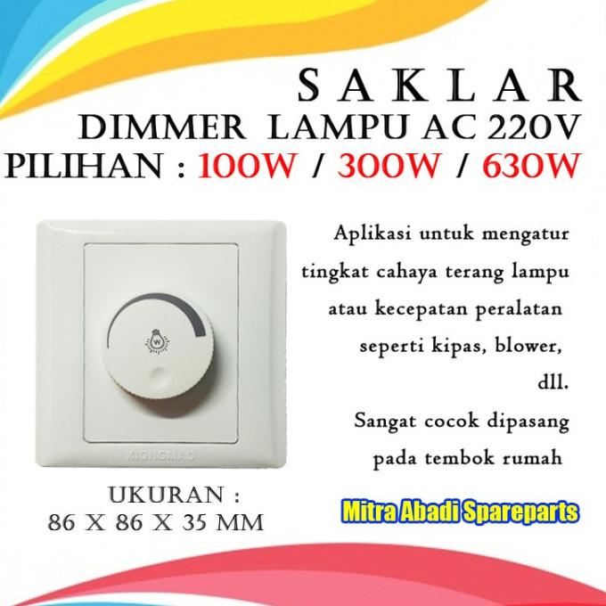 Jual Sale Saklar Dimmer Tembok Lampu AC 220V/220 Volt 200W/200 Watt ...