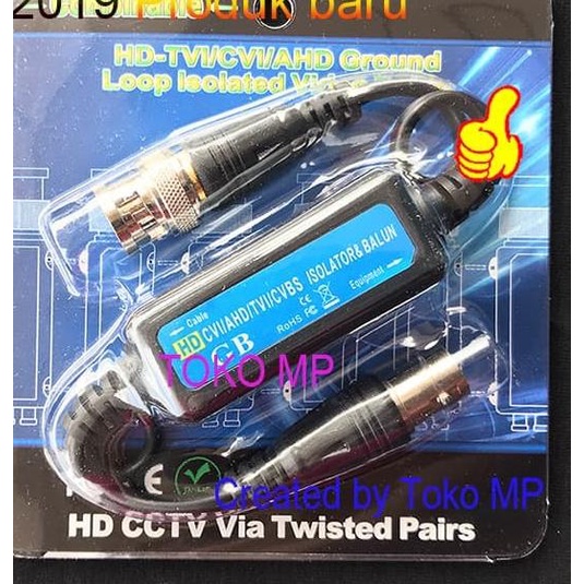 Jual HD-TVI/CVI/AHD/CVBS Ground Loop Isolator Video Balun Male to ...