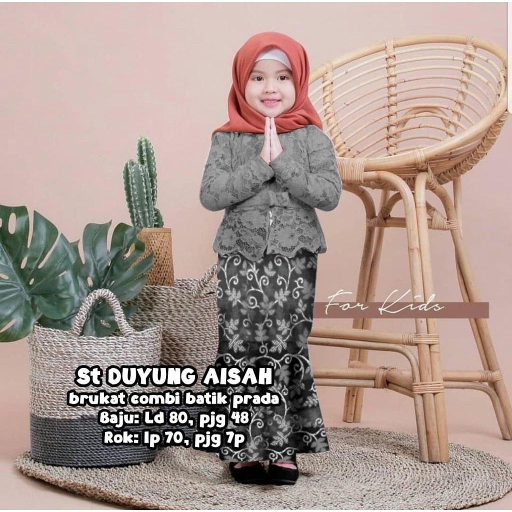 Jual Kebaya Anak Brukat Modern Rok Batik Duyung (No Jilbab) Setelan ...