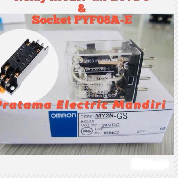 Jual OMRON Relay MY2N-GS MY2N 24VDC 24V dan Socket PYF08A-E ORIGINAL | Shopee Indonesia
