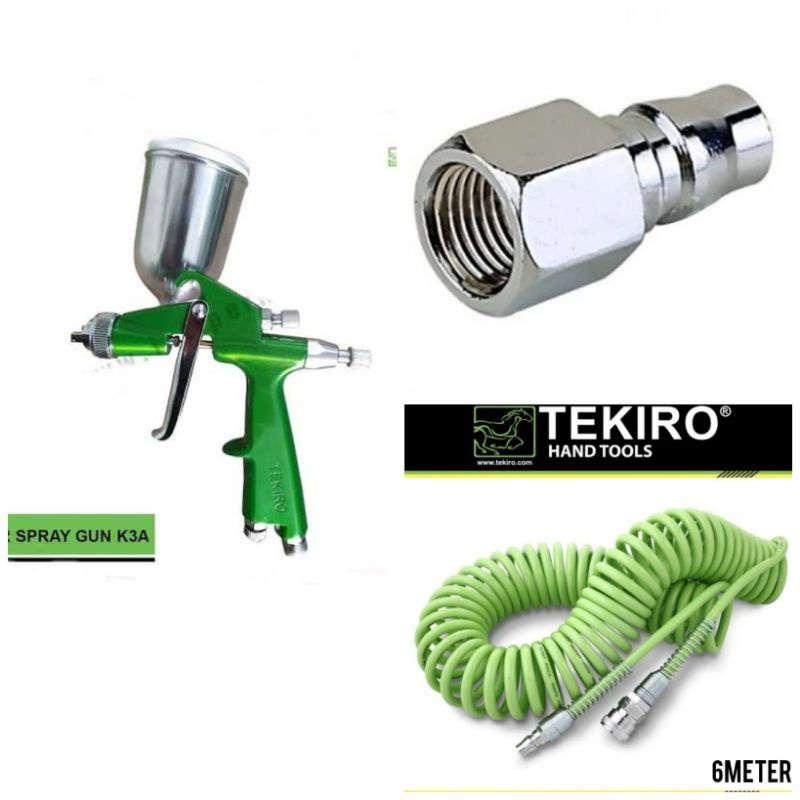 Jual Paket Spray Gun K3A, Selang Recoil 6m, Coupling PF 20 Tekiro ...