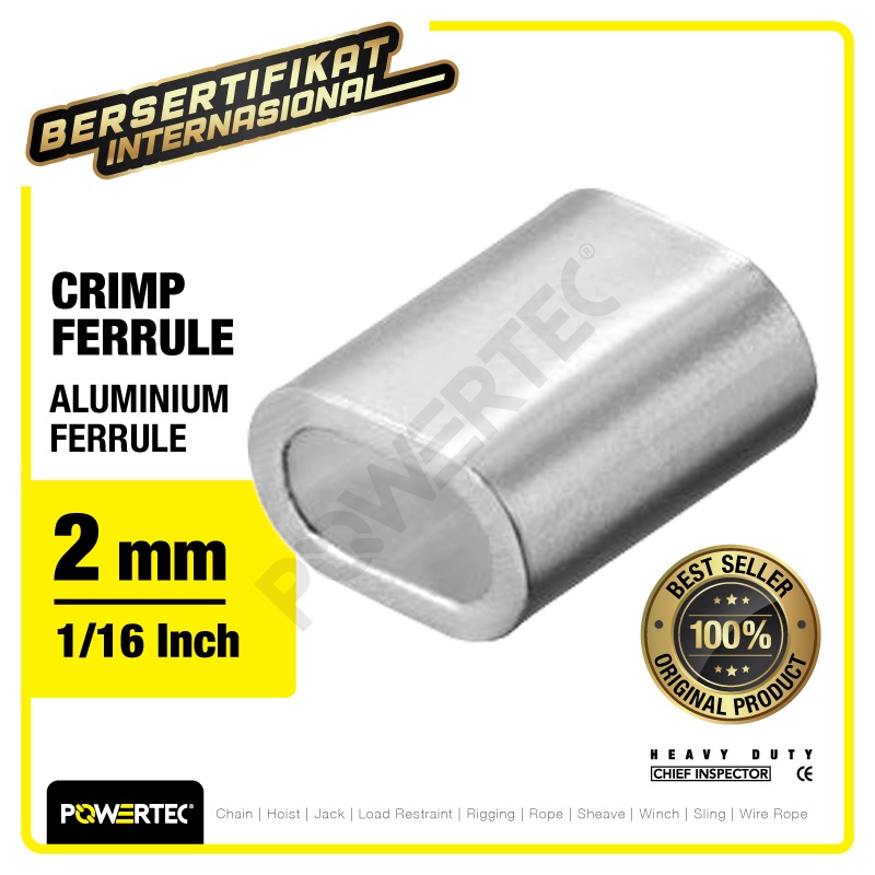Jual POWERTEC Aluminium Ferrule / Crimp Ferrule 2mm | Shopee Indonesia