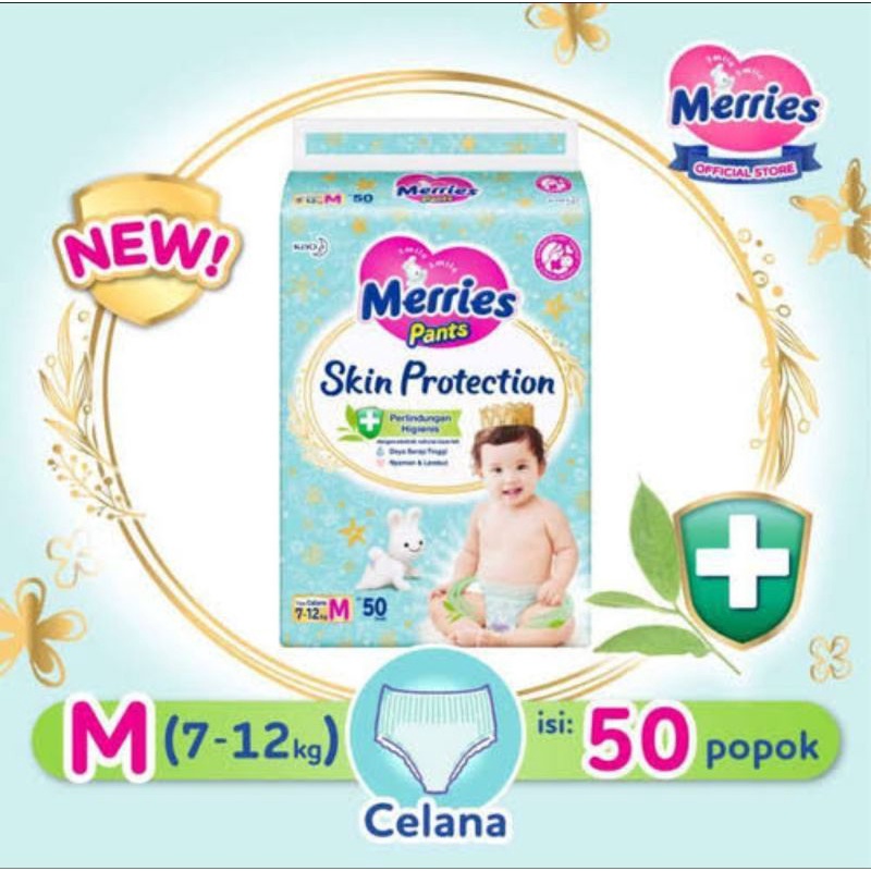 Jual Popok Merries Skin Protection Series Ukuran M50/ L44/ XL42/ XXL34 ...