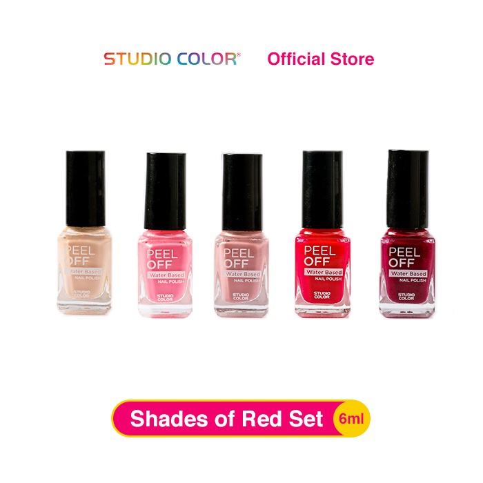 Jual Studio Color Peel Off Nail Polish - Shades of Red | Shopee Indonesia