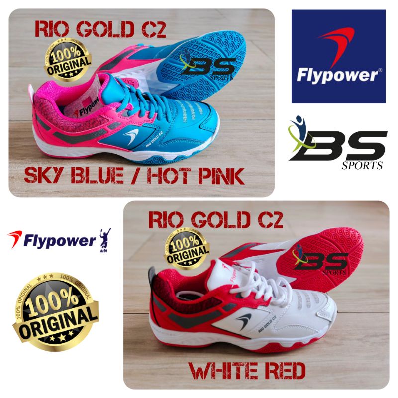 Jual SEPATU BADMINTON FLYPOWER RIO GOLD C2 ORIGINAL | Shopee Indonesia