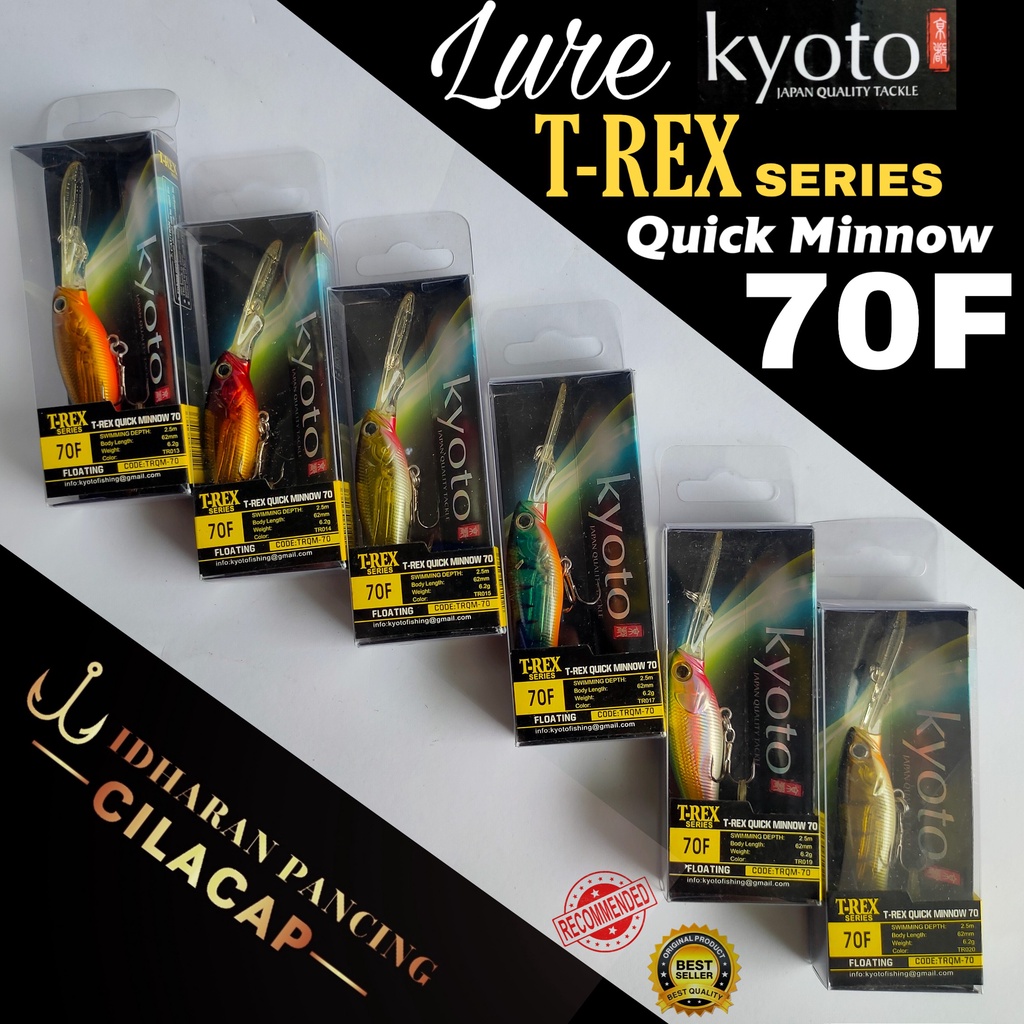 Jual UMPAN LURE KYOTO T-REX QUICK MINNOW FLOATING 70F | Shopee Indonesia