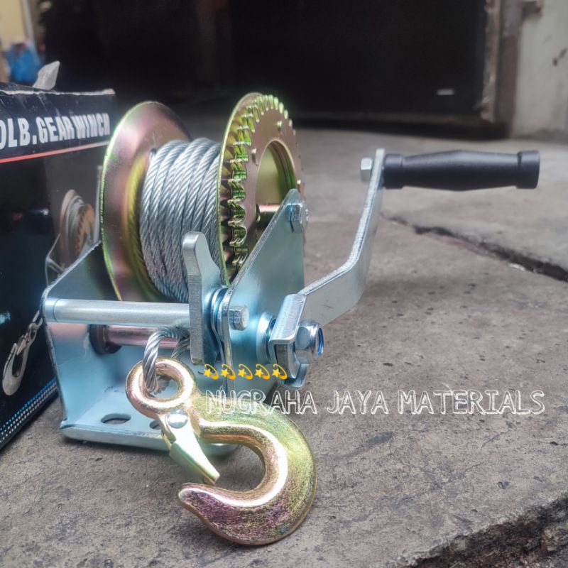 Jual Katrol Kerekan 500 Kg Gear Winch 1000 Lb Hand Winch Manual ...