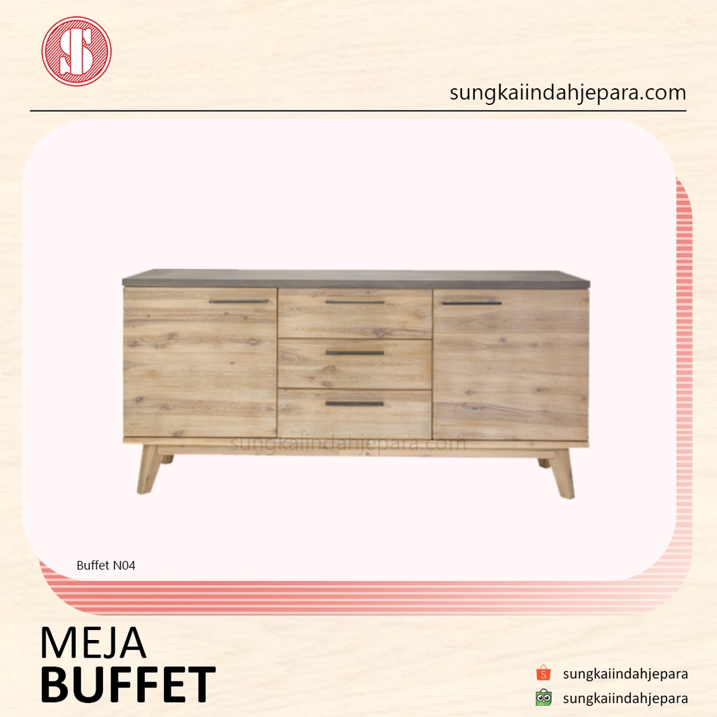 Jual Meja Buffet Minimalis 2 Tone N04 | Matrial Plywood Kokoh | Shopee ...