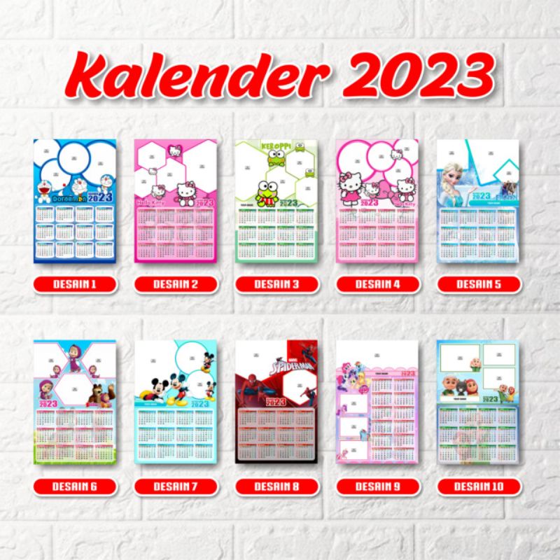 Jual kalender karakter 2023 / kalender karakter costum request ...