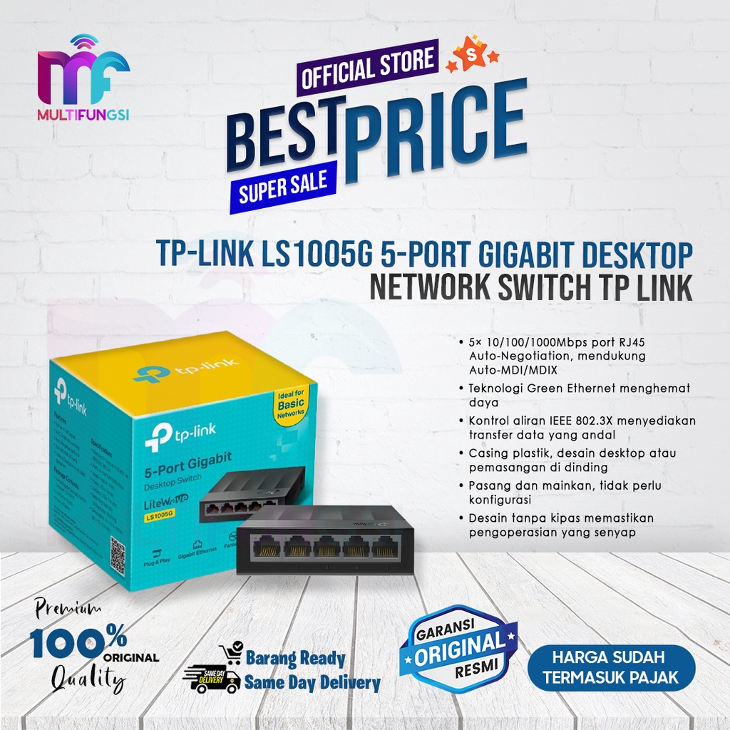 Jual TP-LINK LS1005G 5-port Gigabit Desktop Network Switch TPLINK Garansi | Shopee Indonesia