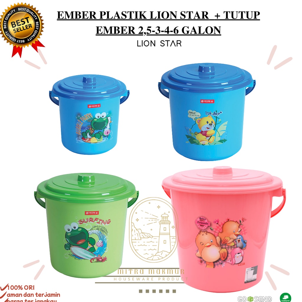 Jual LION STAR - EMBER PLASTIK TUTUP 2.5 3 4 6 GALON / EMBER PLASTIK WADAH AIR | Shopee Indonesia