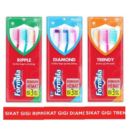 Jual SIKAT GIGI FORMULA ISI 3 FAMILY PACK TOOTHBRUSH DIAMOND TRENDY ...