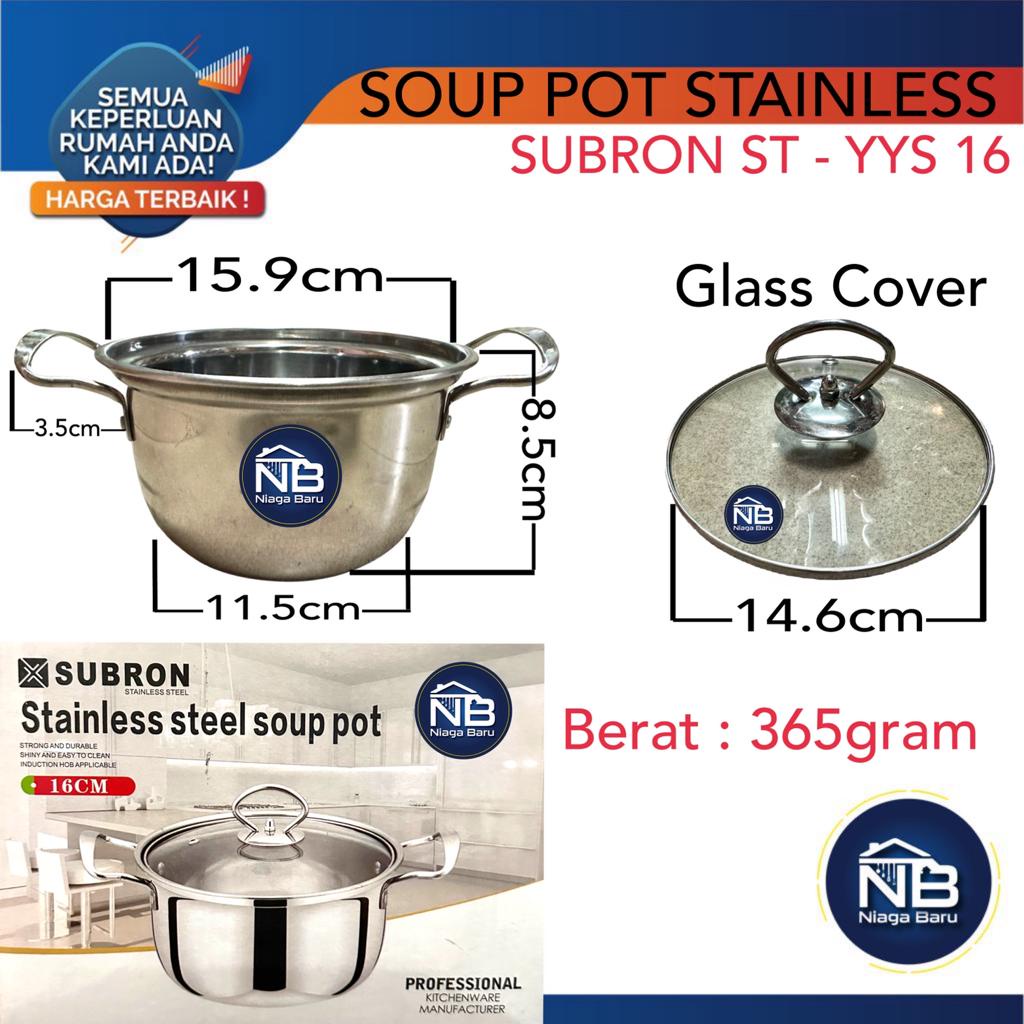 Jual Panci sup soup pot 16cm stainless steel tutup kaca murah gagang ...