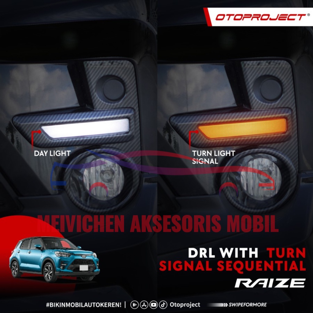 Jual LAMPU FOG LAMP DRL WITH TURN SIGNAL SQUENTIAL RAIZE | Shopee Indonesia