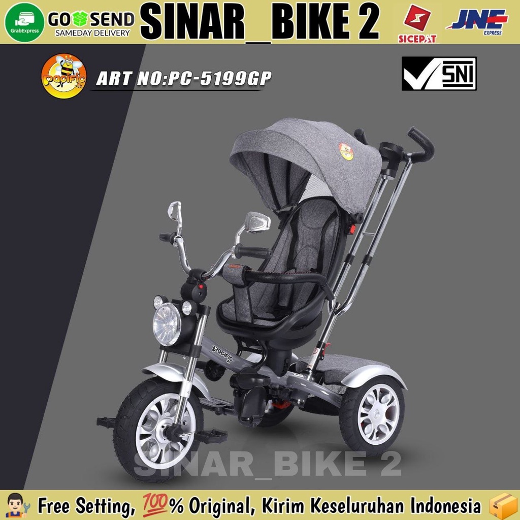 Jual Sepeda Roda 3 Tiga PACIFIC PC-5199 Tricycle Stroller Anak Model ...